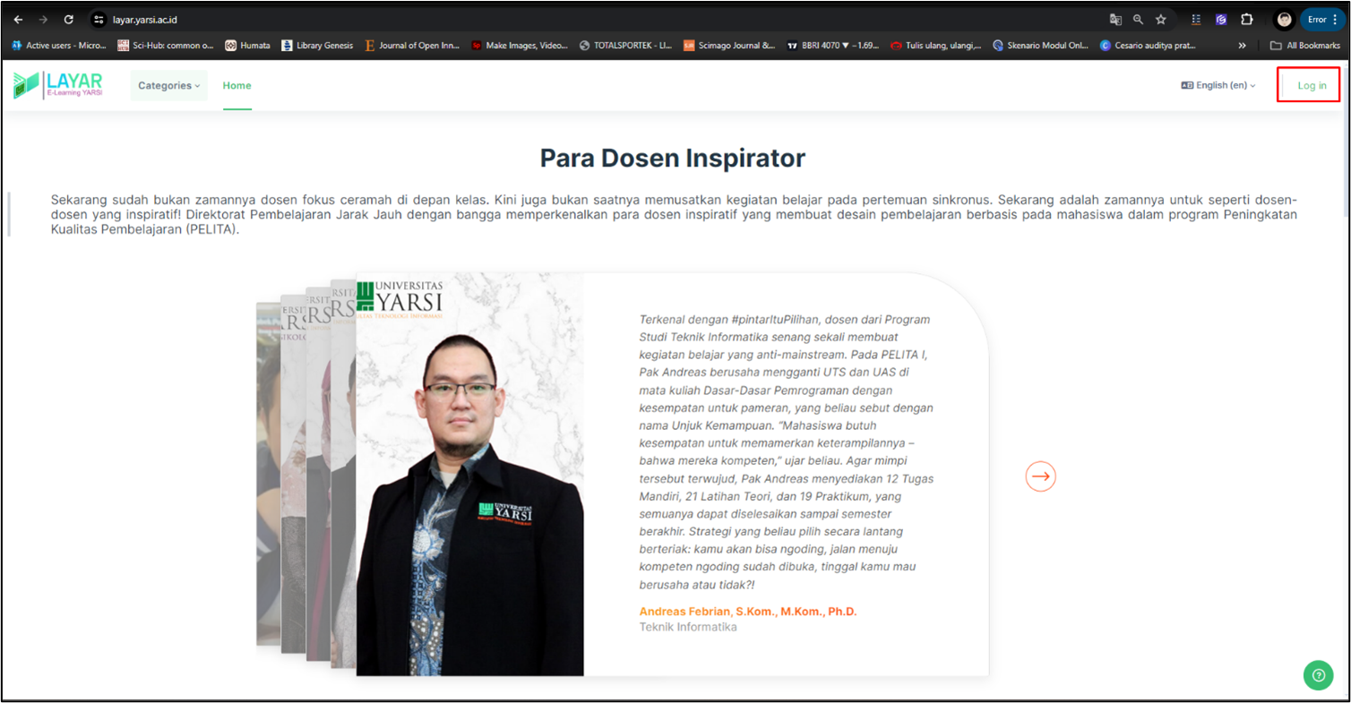 Log In Sistem – DPJJ Univesitas YARSI