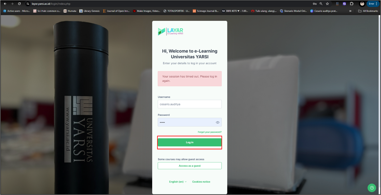 Log In Sistem – DPJJ Univesitas YARSI