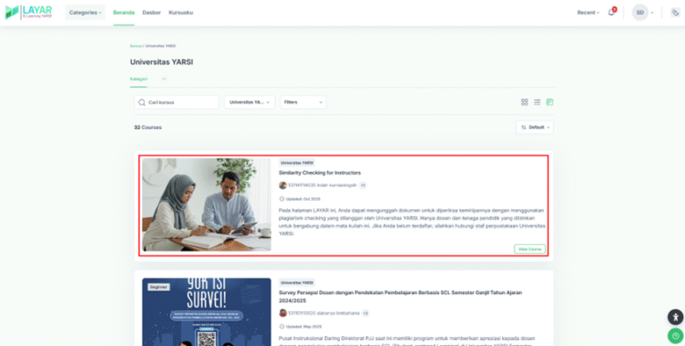 Panduan Menggunakan Turnitin Sebagai Dosen – DPJJ Univesitas YARSI